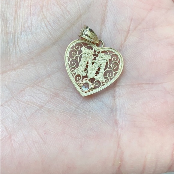 Element Shine | Jewelry | Real Gold Initial Letter S Heart Filigree ...